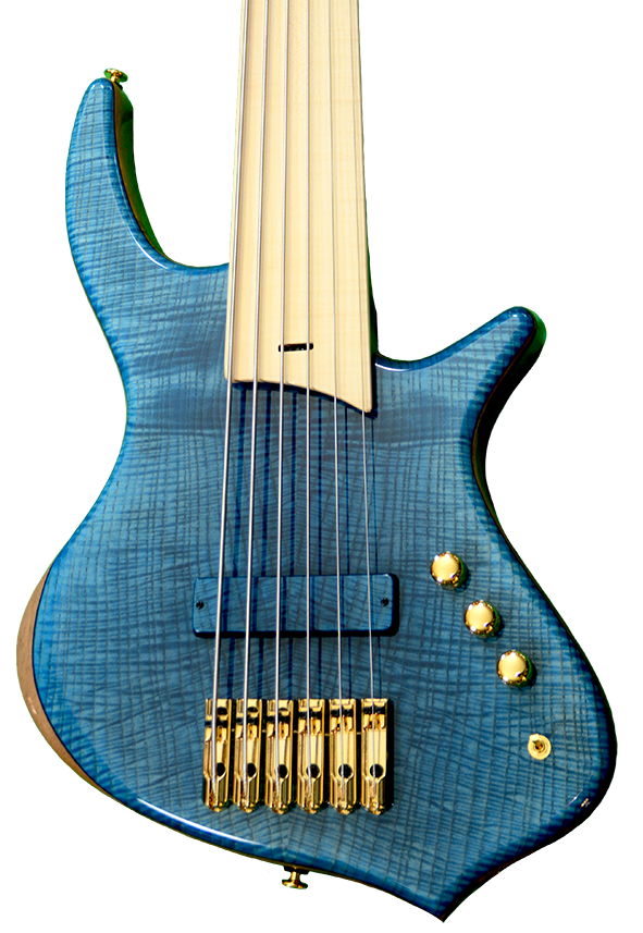 Napoleon Deluxe 6 FRETLESS "The Axiom" - Ash Top (Blue Jean) - Cortex Bass