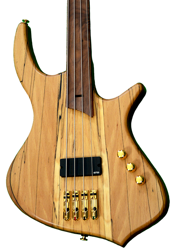 Napoleon Deluxe 4 FRETLESS - Spalted Beech (Sonnenstrahl) - Cortex Bass